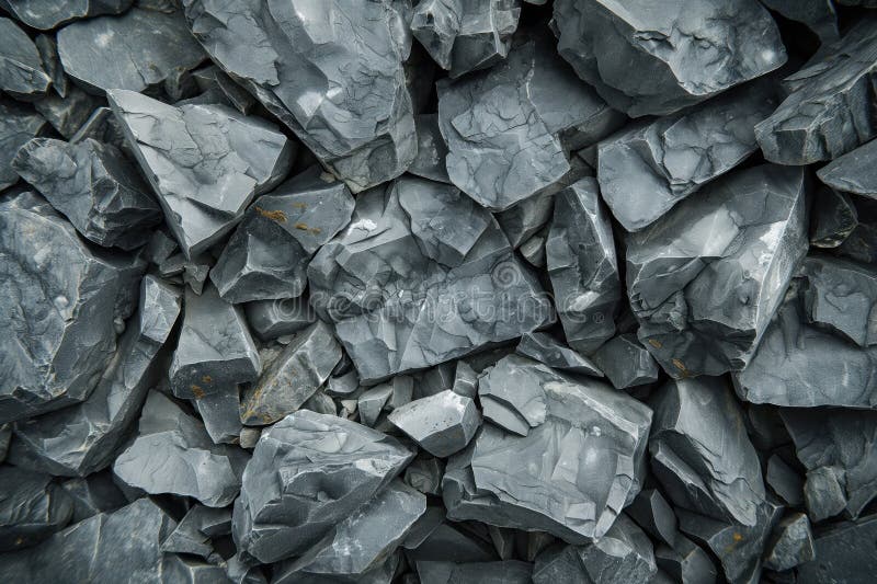 Gray Rocks Scattered on Blurred Background. Close-up View of Granite ...