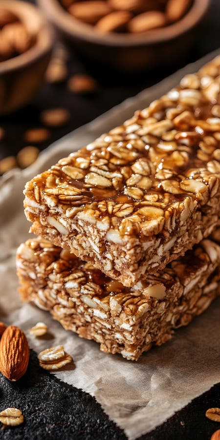 Close-up View of Granola Bars on Parchment Paper Stock Illustration ...