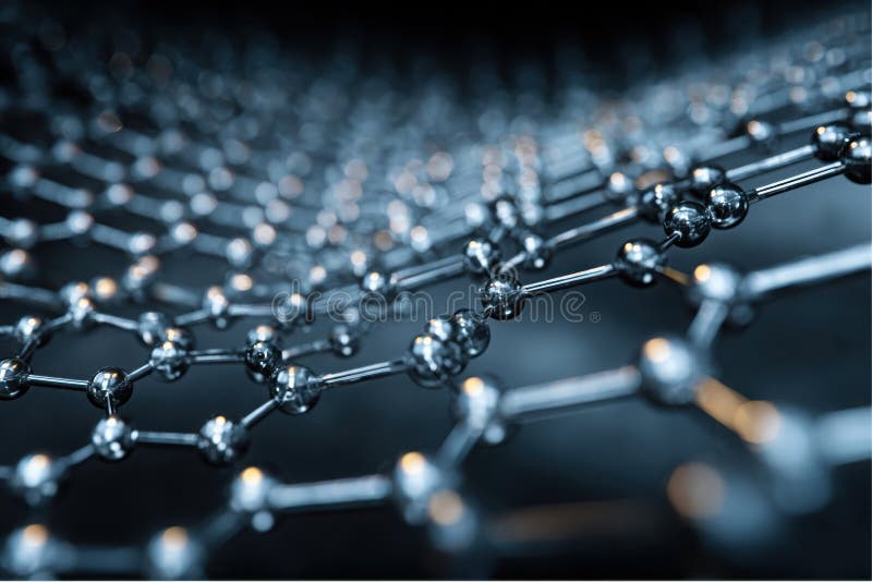 Metallic Atom Model with Orbiting Electrons, Futuristic Science Concept ...