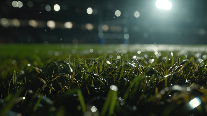 Close-up View of Grass Field at Night. Perfect for Nature or Nighttime ...
