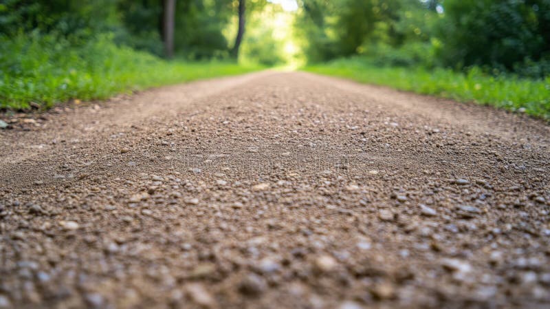 Close-up View of a Gravel Path through a Wooded Area Stock Illustration ...