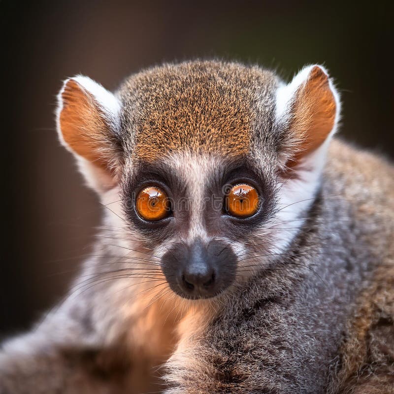 Close Up View of a Gray Mouse Lemur Microcebus Murinus Stock ...