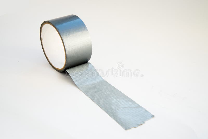 Close-up View of Gray Scotch Tape Isolated on White Background Stock ...
