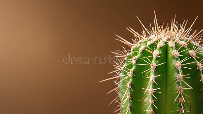 A Close-up View of a Green Cactus with Numerous Sharp Spines. Stock ...