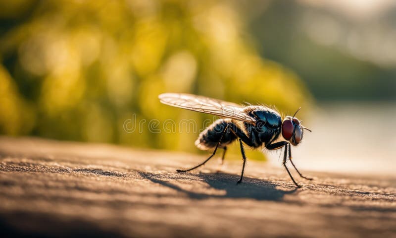 Close Up View of a Green Fly with a Blurry Background. Green Flies are ...