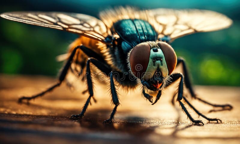 Close Up View of a Green Fly with a Blurry Background. Green Flies are ...