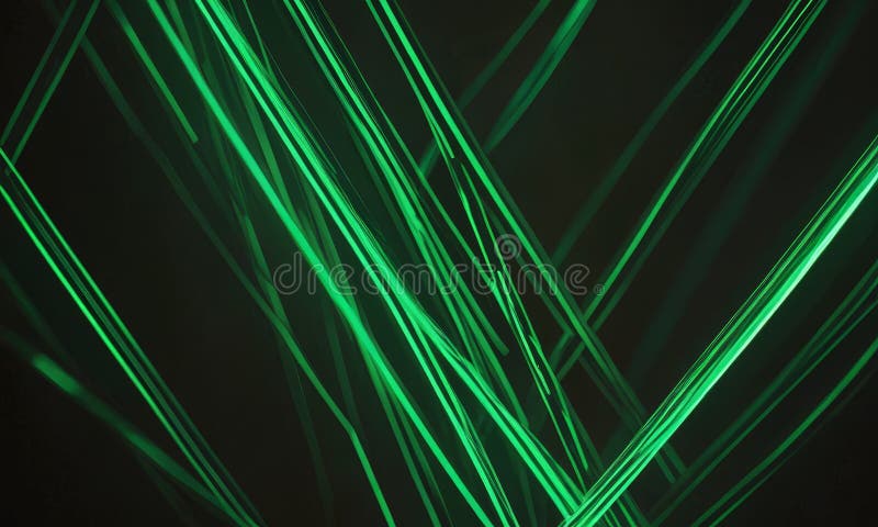 Close-up View Green Laser Light Display, with the Laser Beams Arranged ...