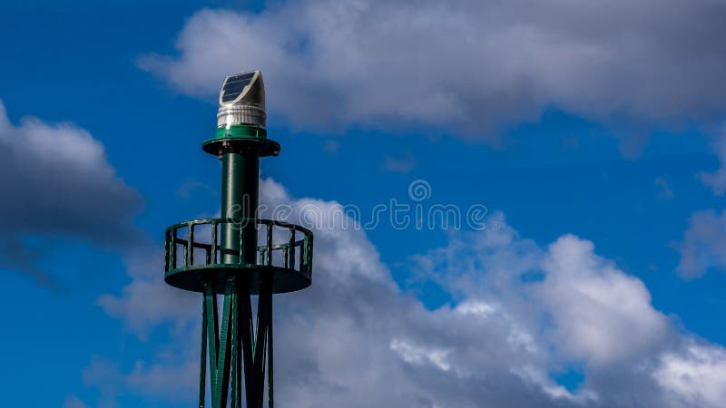 Close Up View of Green Lighthouse Lamp. Stock Photo - Image of ...