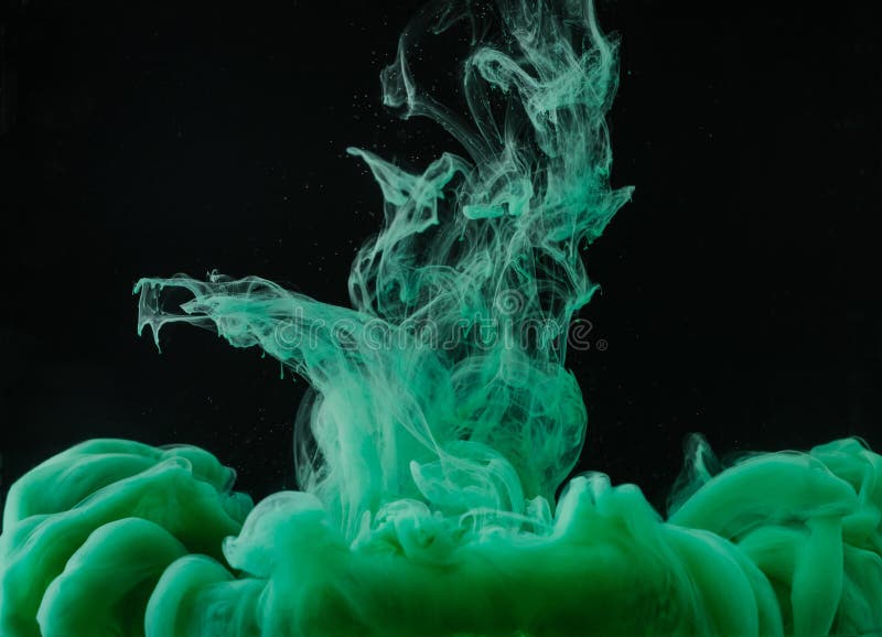 Close-up View Of Green Paint Explosion Stock Image - Image of black ...