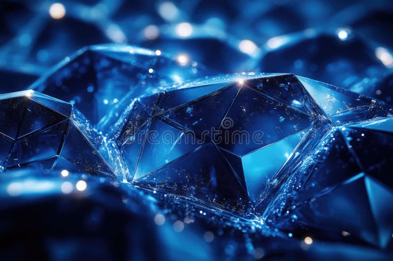 A Close-up View of a Group of Blue Diamonds Stock Photo - Image of blue ...