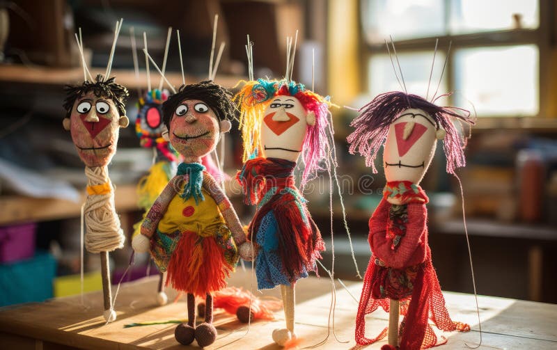 Close Up View of a Group of Dolls in a Childrens Room Stock Photo ...