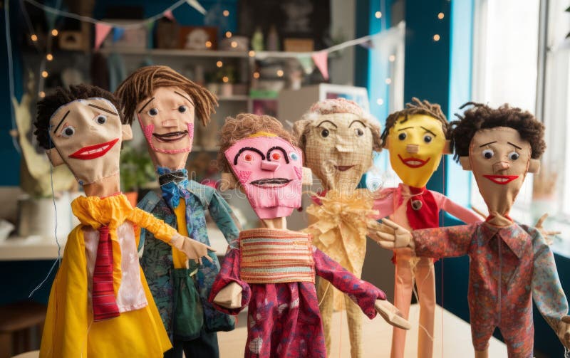 Close Up View of a Group of Dolls in a Childrens Room Stock Image ...