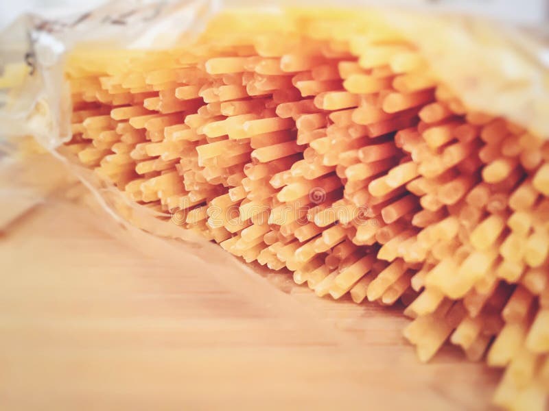 Packet Of Uncooked Raw Spaghetti Stock Image - Image of pasta, uncooked ...