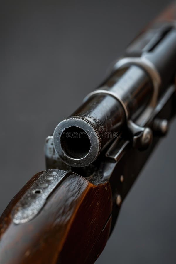 A Close-up View of a Gun Lying on a Flat Surface Stock Image - Image of ...