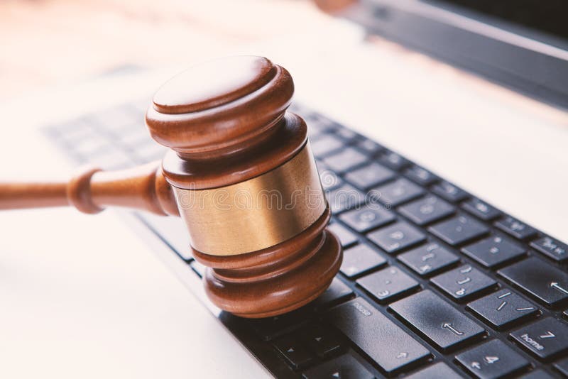 Close Up View of a Hammer and a Computer Keyboard Stock Image - Image ...