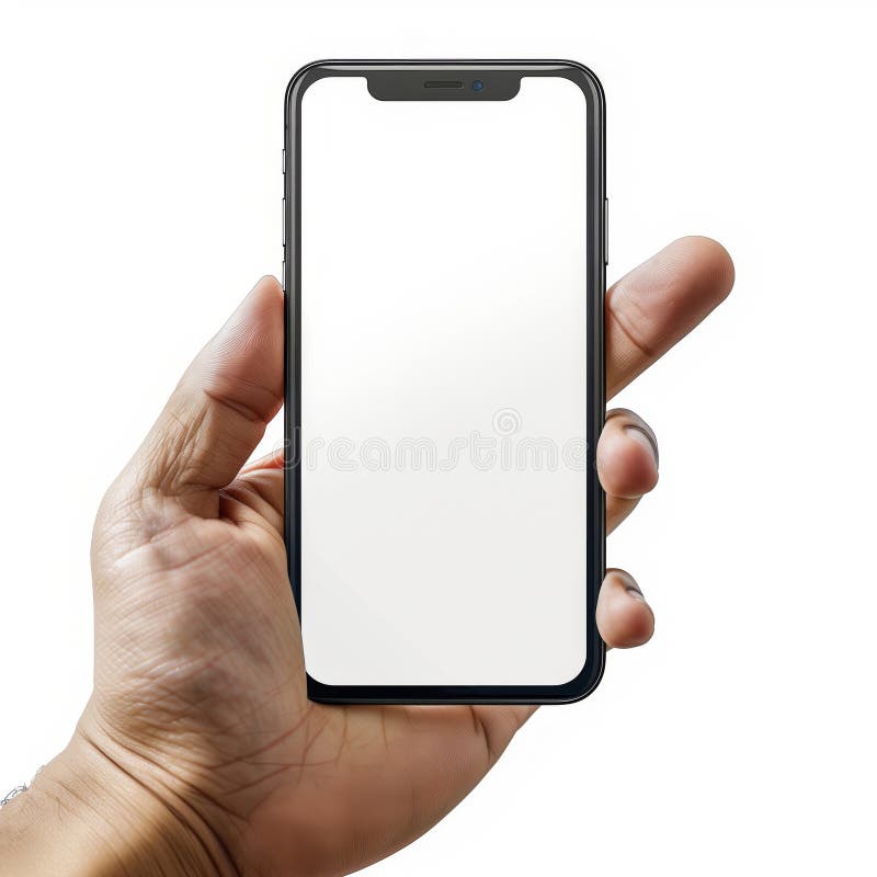 A Close-up View of a Hand Holding a Sleek Mobile Device with a Clean ...