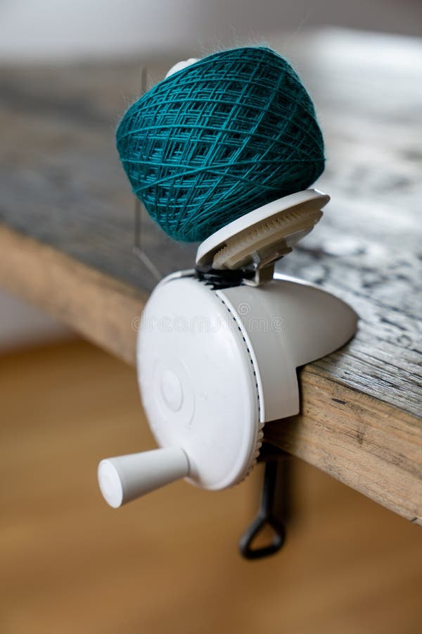 Close Up View of a Hand-operated Knitting Roll or Wool Thread Ball ...