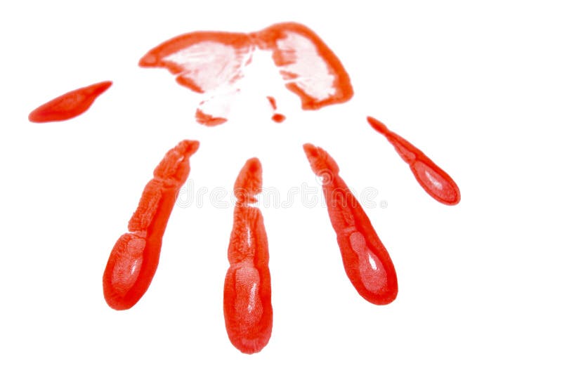Hand print on red spray stock image. Image of craft - 152184789