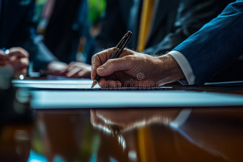 A Close-up View of a Hand Writing on a Piece of Paper. the Conference ...