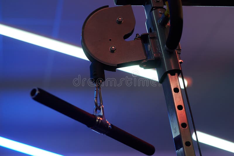 Close Up View of a Handle of a Hand Pull Machine in a Modern Fitness ...