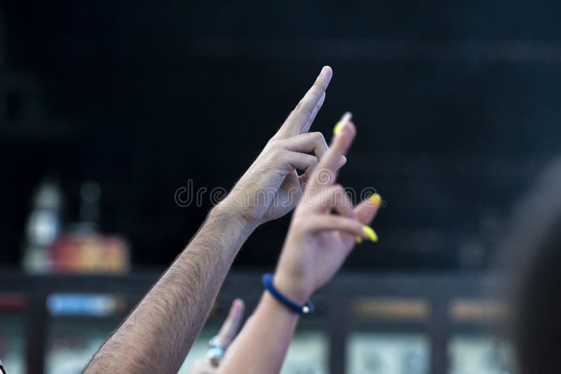 Hands Up on Concert Festival Editorial Photography - Image of music ...