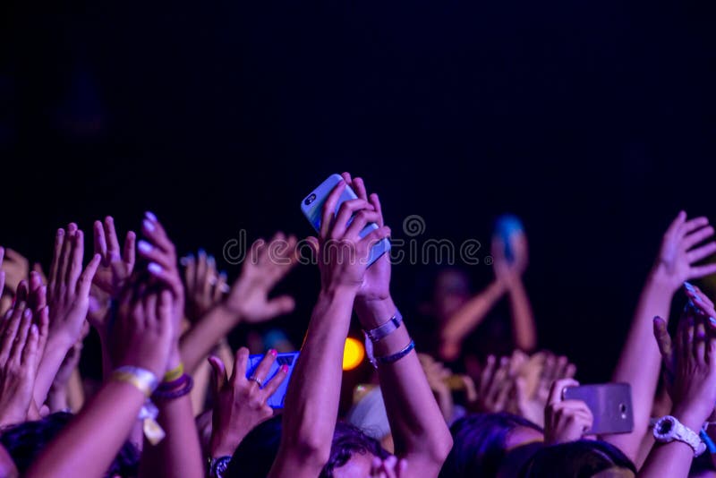 Hands Up on Concert Festival Editorial Photography - Image of raised ...