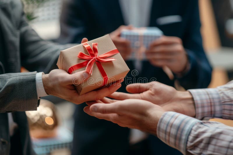 Close-up View of Hands Giving a Gift Box, Person Hand Giving the Gift ...