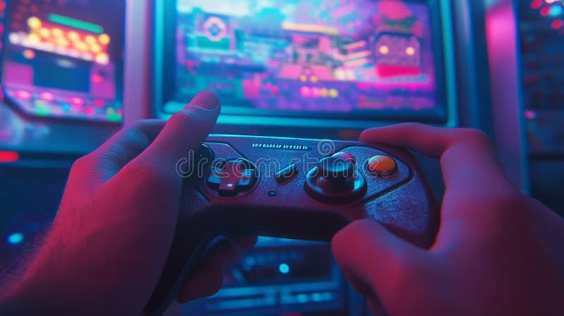 Close-up View of Hands Gripping a Game Controller Stock Image - Image ...