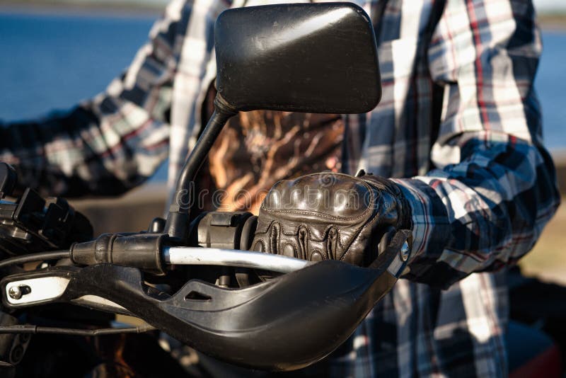 Close-up View on Hands on Handlebars Stock Image - Image of person ...