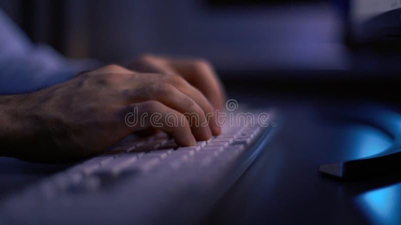 Close-up View of Hands of Unrecognizable Hacker Programmer Working ...