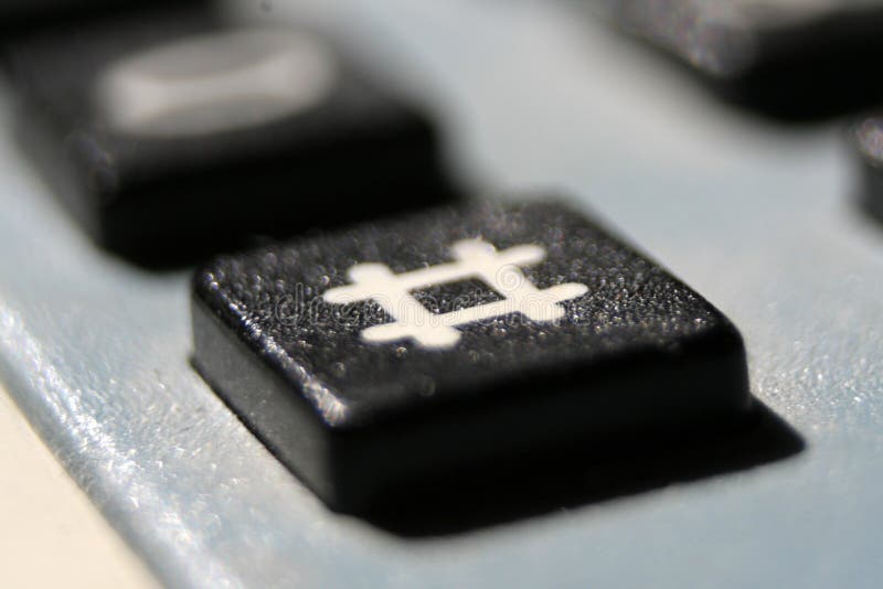Close Up View of a Hashtag Button Stock Image - Image of view ...