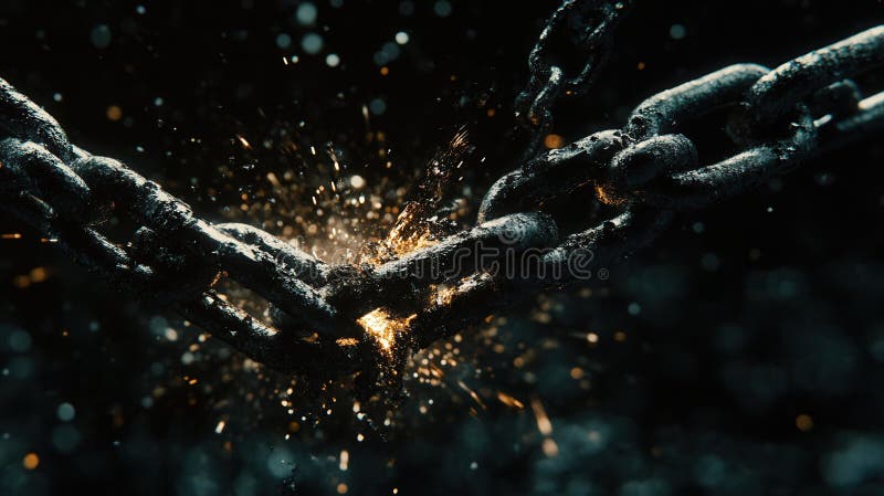 Dramatic Moment of Heavy Iron Chain Breaking Apart, Sparks Flying with ...