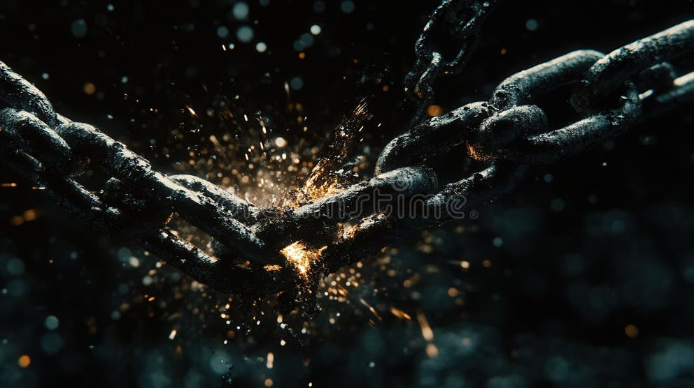 Dramatic Moment of Heavy Iron Chain Breaking Apart, Sparks Flying with ...