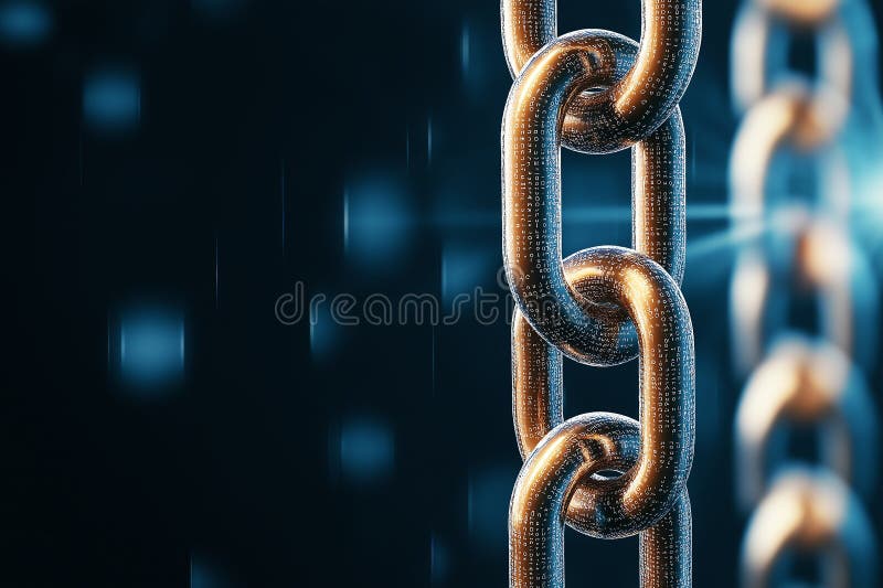 A Closeup View of Heavy Metallic Chains Against a Dark Background Stock ...