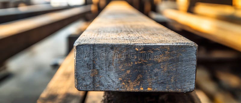 Close-up View of Hexagonal Steel Bars in an Industrial Setting ...