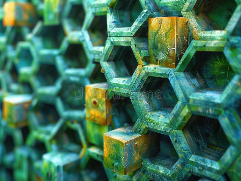 Close Up View of Hexagonal Tile Wall Stock Photo - Image of design ...
