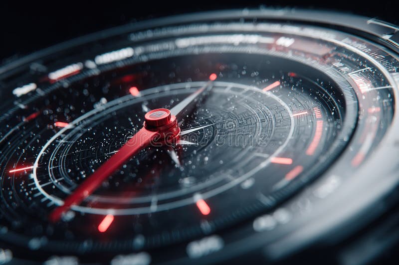 Close-up View of a High-tech Compass with Intricate Details and Glowing ...