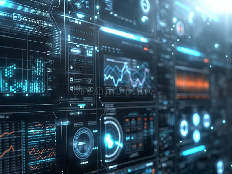 Advanced Futuristic Interface HUD Elements Stock Photo - Image of data ...