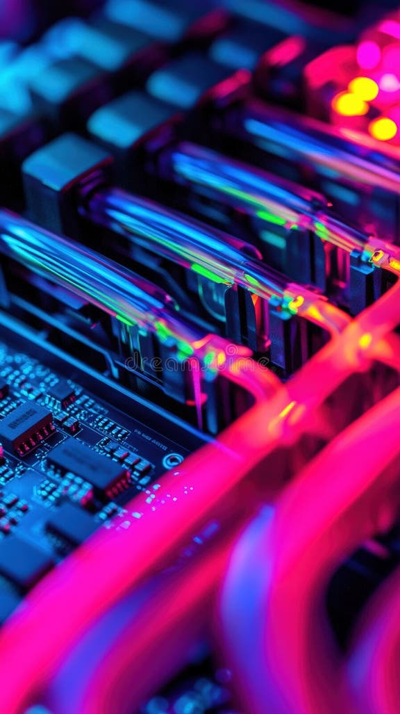 Close Up View of High Tech Supercomputer Processor Featuring Integrated ...