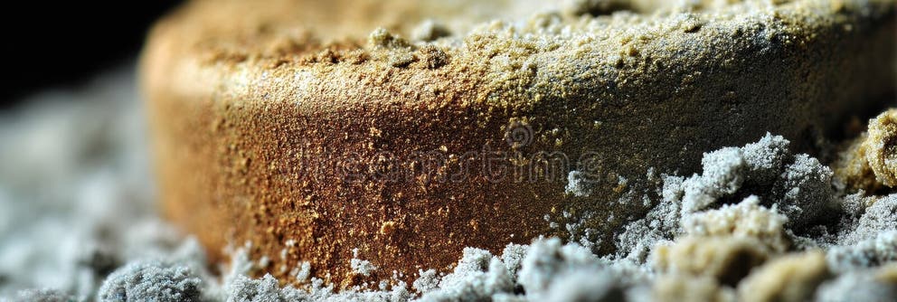 Macro Shot Revealing Intricate Texture and Powder Details of a Capsule ...