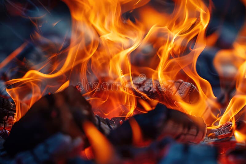 The Close-up View Highlights the Fiery Intensity and Dynamic Movement ...