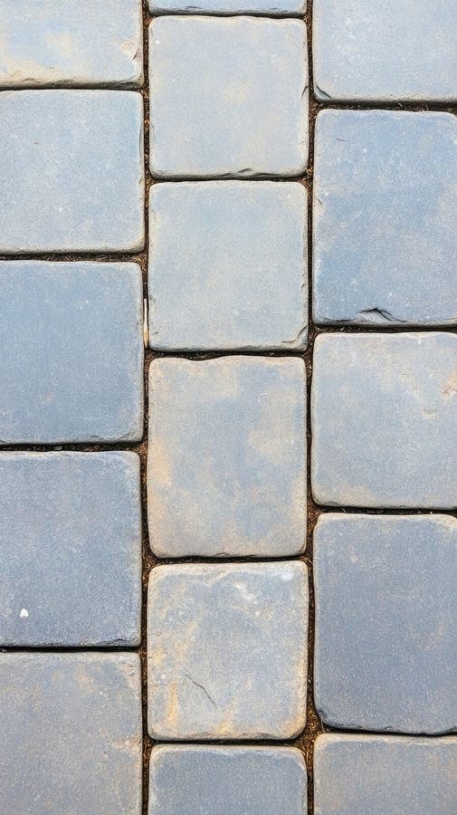 A Close-up View Highlights Grey Pavers Intricately Laid in a ...