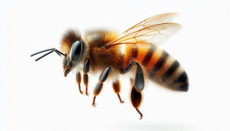 Honeybee Top View Vector Flat Illustration. Honey Bee Winged Yellow ...