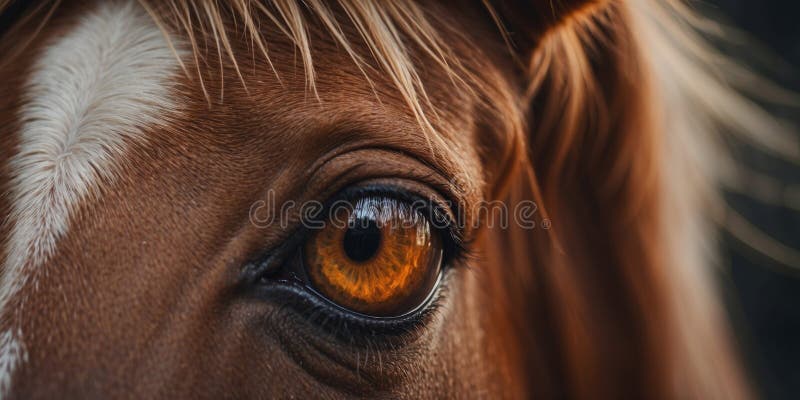 Close-up View of Horse& X27;s Eye in Dramatic Lighting. Stock ...