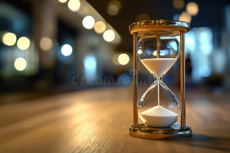 Close Up View of Hourglass Stand Office Measuring Time Stock Image ...