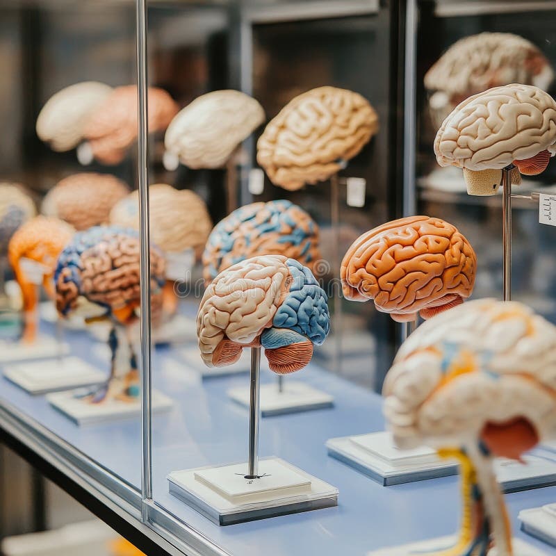 Close-up View of Human Brain Models in a Shop Window. Stock ...