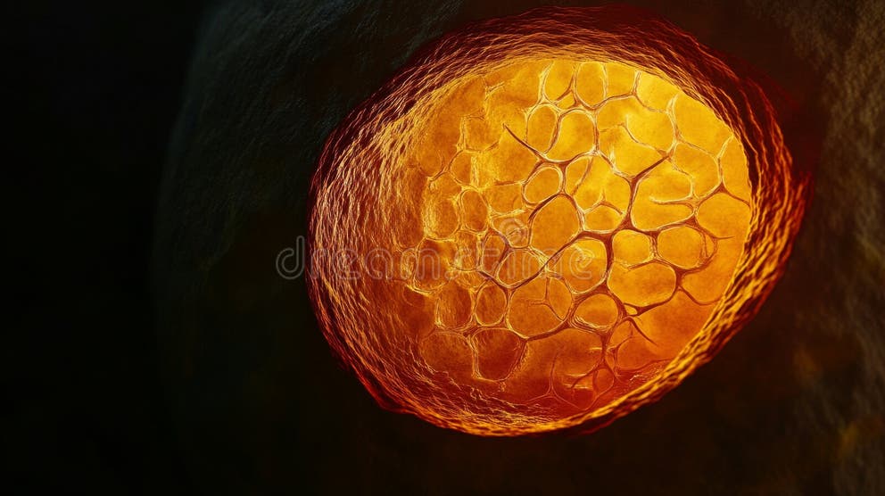 Close-Up View of Human Cell Structure with Detailed Cellular Features ...