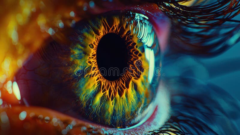 Close Up View of a Human Eye with Detailed Iris and Pupil Structure in ...