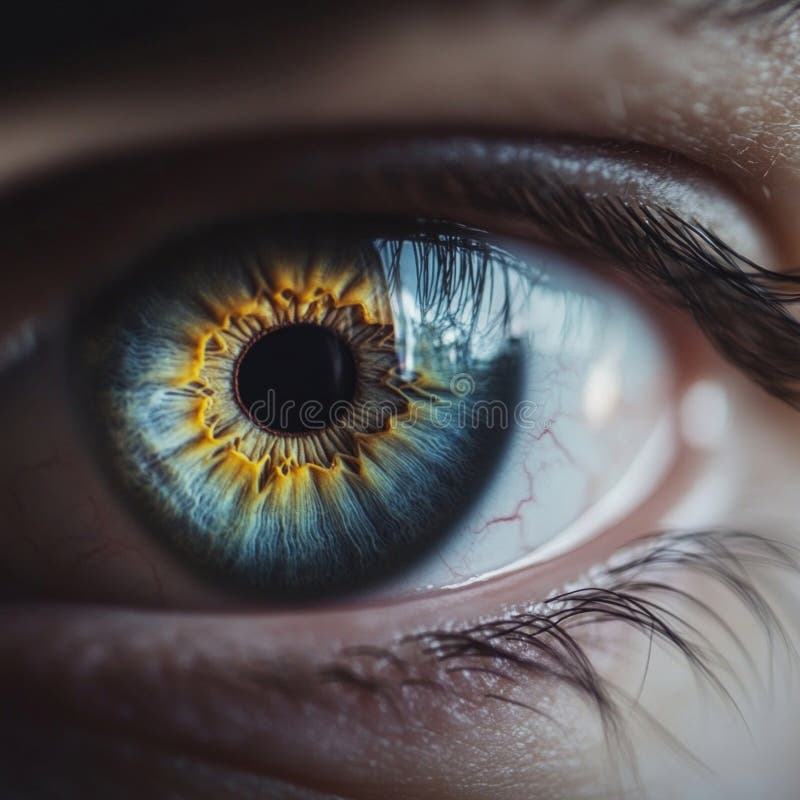 Close-up View of a Human Eye with Intricate Iris Details Stock Photo ...