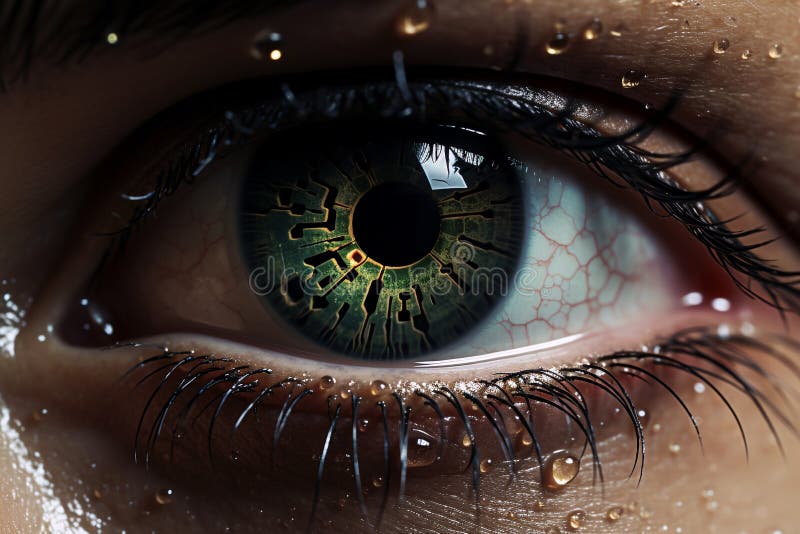 Close Up View of Human Eye with Green Iris. Vision Concept Stock ...